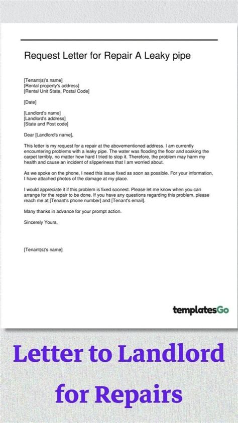 Letter To Your Landlord Asking For Repairs 7 Free Templates Being