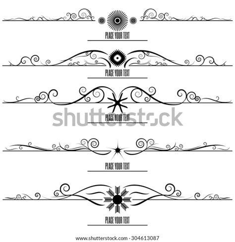 Vector Set Border Design Element Stock Vector Royalty Free 304613087