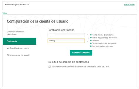 Cambiar una contraseña