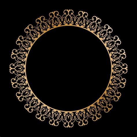 Ornamento Redondo Dourado Moldura Redonda Decorativa Design Elegante
