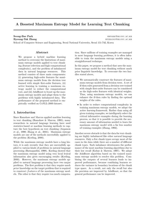 pdf a boosted maximum entropy model for learning text chunking