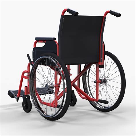 Red Wheelchair 3D Model TurboSquid 1200394