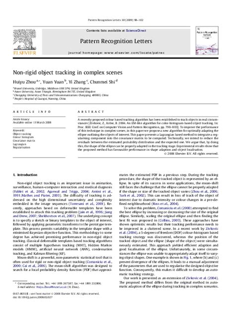 pdf non rigid object tracking in complex scenes huiyu zhou