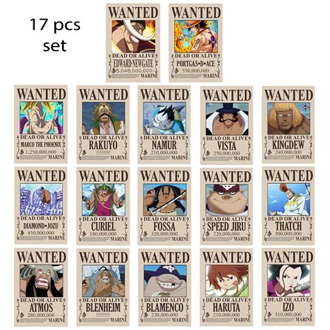 One Piece Whitebeard Pirates Wanted Poster Yonko Emperor Edward