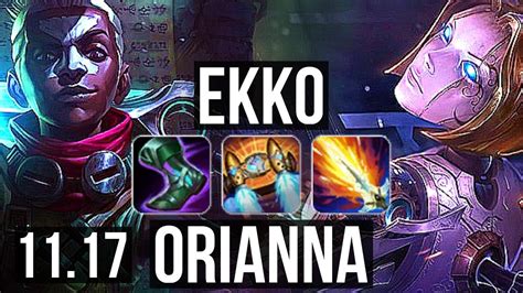 EKKO Vs ORIANNA MID 10 1 5 2 4M Mastery 800 Games Godlike KR