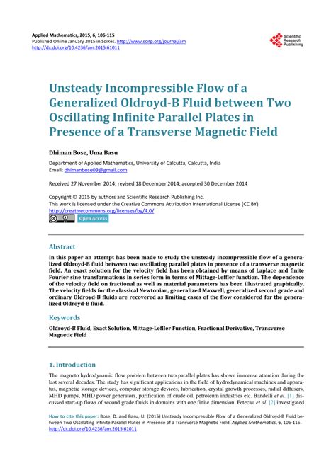 pdf unsteady incompressible flow of a generalized oldroyd b fluid between two oscillating