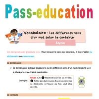 Les Diff Rents Sens Dun Mot Selon Le Contexte Le On De Vocabulaire