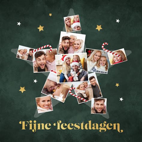 Kerstkaart Fotocollage Ster Zuurstok Fijne Kaartje2go