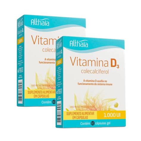 Kit 2x Vitamina D 1000UI 60 Cápsulas Althaia Vitaminas A Z