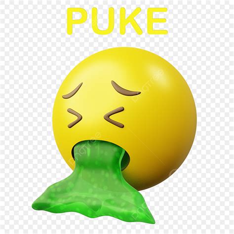 Emoticon O Emoji Di Vomito 3d Con Verde Disgustoso Vomito Disgustoso