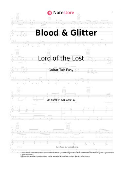 Lord of the Lost Blood Glitter Noten für Gitarren downloaden für