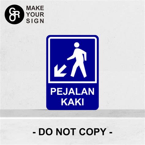 Promo Rambu Plat Alumunium Plang Lalu Lintas Pejalan Kaki Kiri Cm X