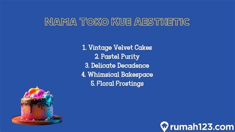 Nama Toko Kue Aesthetic Yang Menarik Dan Bagus Untuk Usaha