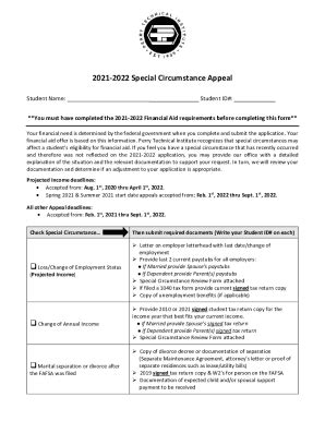 Fillable Online 21 22 Special Circumstance Appeal Fax Email Print