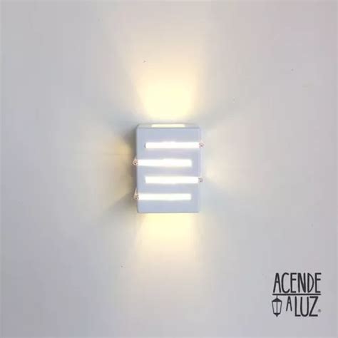 L Mpara Led De Pared Acende A Luz Arandela Facho Duplo Aletas Color