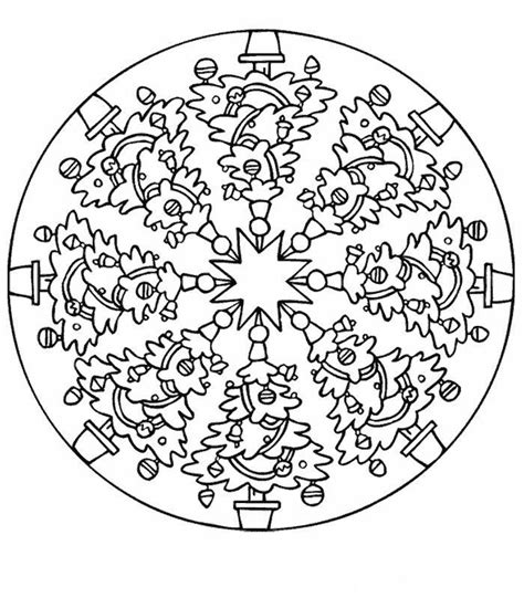 Mandalas navideñas para colorear descargar e imprimir Colorear imágenes