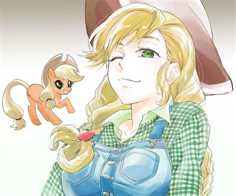 2518464 Safe Artist 5mmumm5 Applejack Earth Pony Human Pony