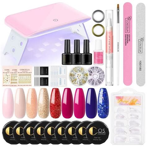 COSCELIA 9 Couleurs Vernis à Ongles Semi Permanent UV LED Gel Polish 6W