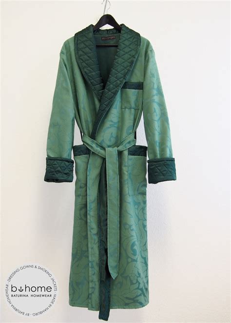 Floral And Paisley Jacquard Silk Quilted Dressing Gowns For Men