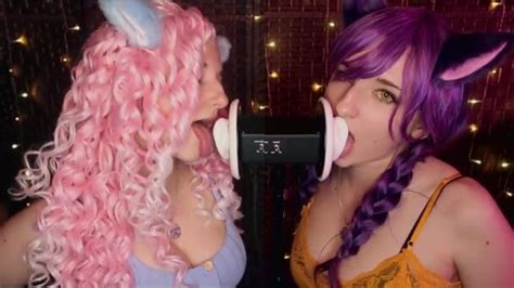 AftynRose ASMR Twin Ear Licking Patreon Video SlutMesh