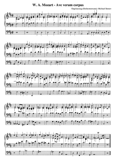 Ave Verum Corpus K 618 Mozart Wolfgang Amadeus IMSLP Free Sheet