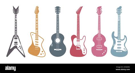 Guitarras Planas Guitarra Ac Stica Guitarra El Ctrica Sobre Fondo
