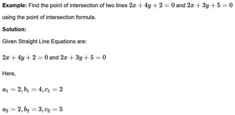 point of intersection formula ⭐️⭐️⭐️⭐️⭐️