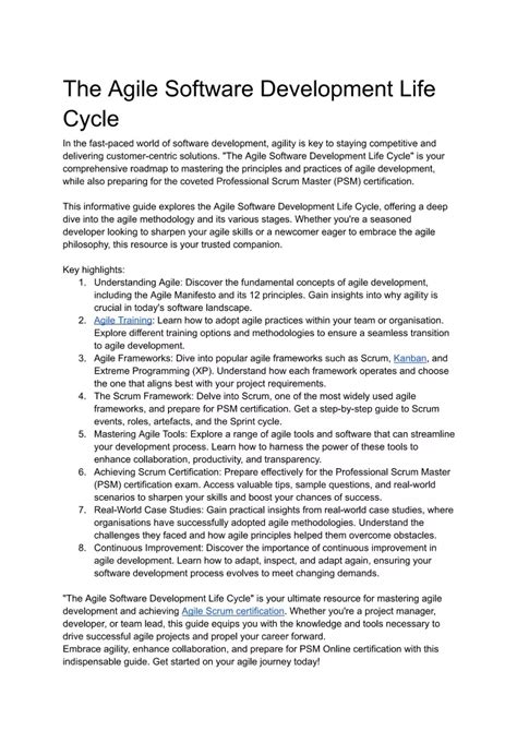 ppt the agile software development life cycle powerpoint presentation id 12469347