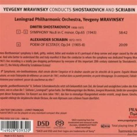 Dmitri Shostakovich Symphony No 8 Alexander Scriabin Le Poème de l