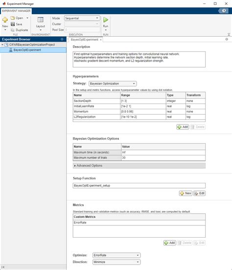 tune experiment hyperparameters by using bayesian optimization matlab and simulink mathworks