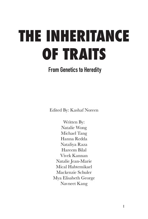 pdf the inheritance of traits the inheritance of traits from genetics to heredity