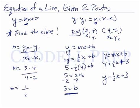 learn how to find the equation of a line given two points
