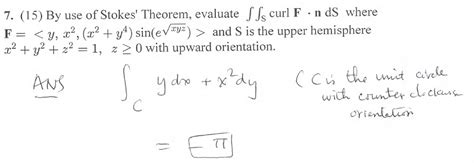 solved 7 by use of stokes theorem evaluate integrate s