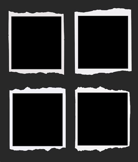 Marco De Fotos De Papel Rasgado Vector Premium
