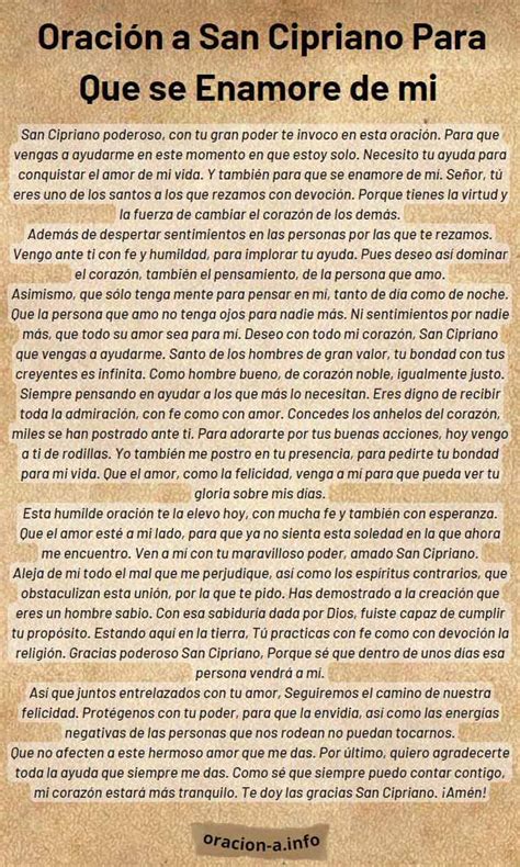 Oración a San Cipriano Para Que se Enamore de mi Corta