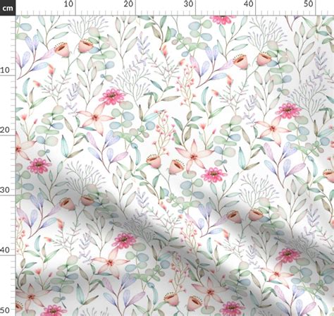 Soft Botanicals Fabric Fabric Surface Pattern Design Spoonflower