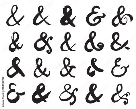 Ampersand Symbols Collection On Black Hand Painted Ampersand Signs