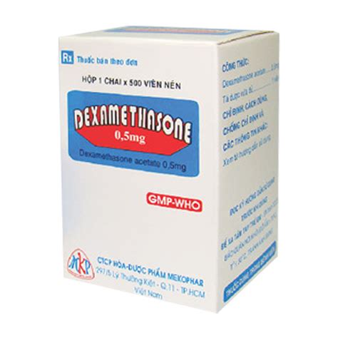 Dexamethasone 0 5mg Mekophar Hộp 1 chai x 500 viên nén