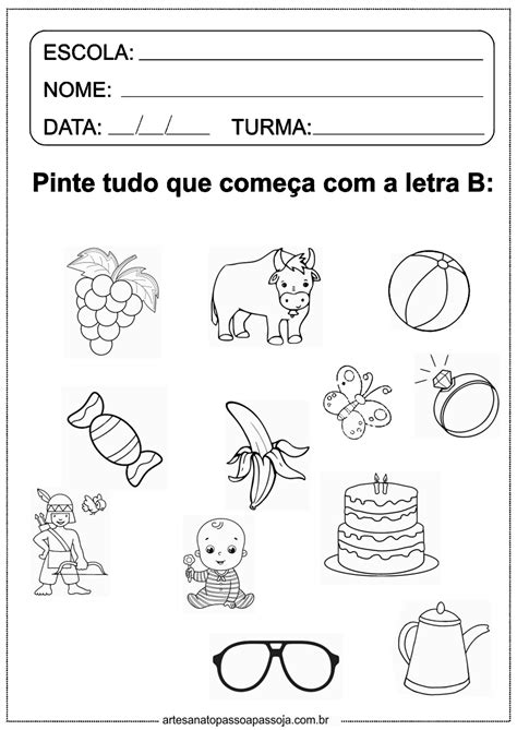 Atividade a letra B 11 modelos da educação infantil para imprimir