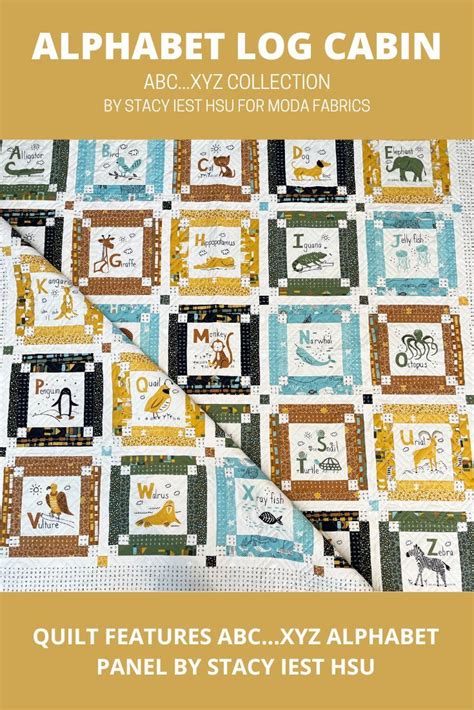 Alphabet Log Cabin Stacy Iest Hsu Quilt Pattern PDF Fabric Birds Log