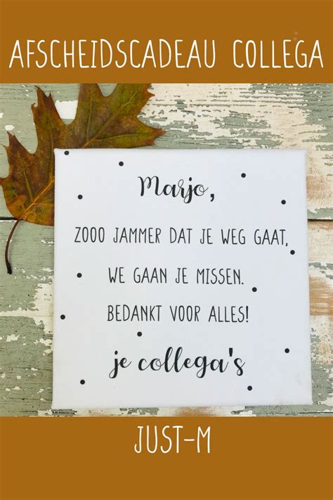 Een Persoonlijk Afscheidscadeau Voor Het Afscheid Van Een Collega Een