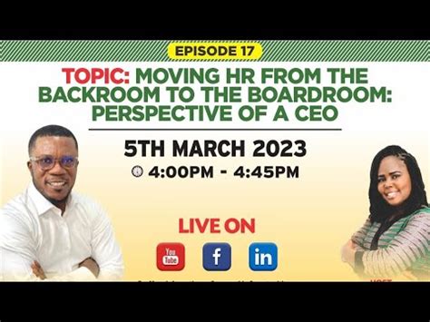 Moving Hr From The Backroom To The Boardroom Perspective As A Ceo