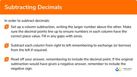 subtracting decimals gcse maths steps examples and worksheet
