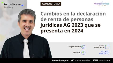 Cambios en la declaración de renta de personas jurídicas AG 2023 que se
