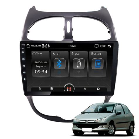 Central Multimídia MP5 Peugeot 206 2003 á 2008 Tela 9 Polegadas