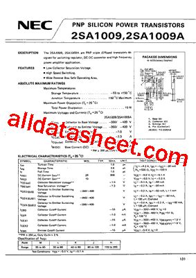 2SA1009 Datasheet PDF NEC