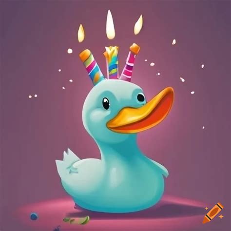 Cartoon Duck Birthday Card