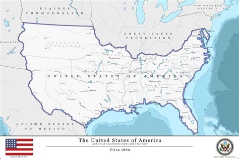 United States Of America Circa 1860 Imaginarymaps United States