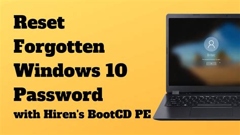 Reset Forgotten Windows Password With Hiren S Bootcd Pe Youtube