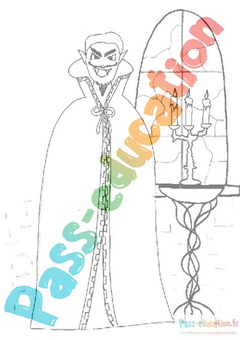 Coloriage gratuit de vampire pour enfants pdf à télécharger et à